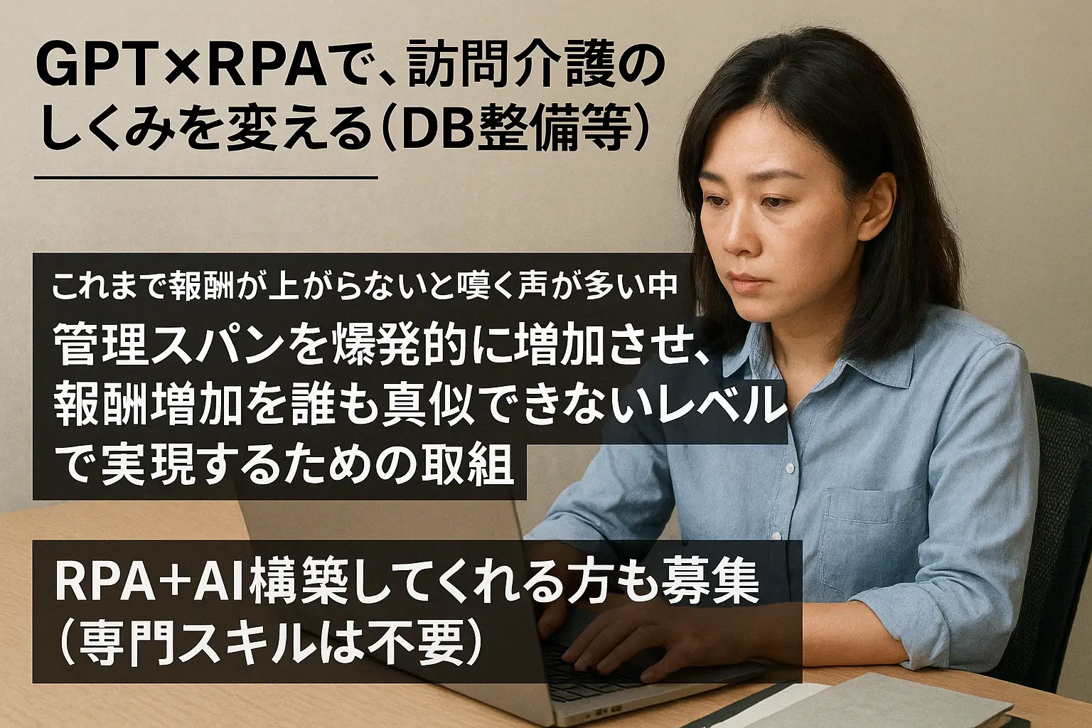 GPT×RPAで訪問介護の未来を変える ― 現場発々の仕組み作りメンバー募集